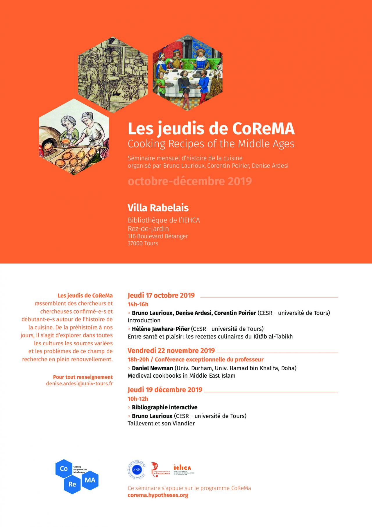 Les jeudis de CoReMA - Cooking Recipes of the Middle Ages | Villa Rabelais