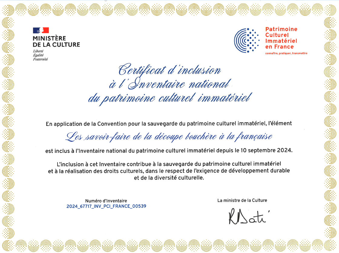 Les "savoir-faire de la découpe bouchère à la française" officiellement ...